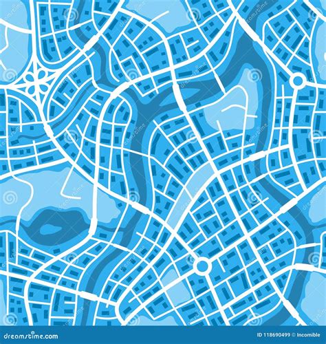 Abstract City Map Seamless Pattern Stock Vector Illustration Of
