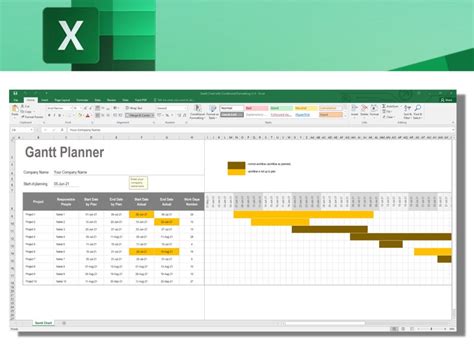 10 Gantt Charts For Project Management ǀ Excel Templates ǀ Etsy