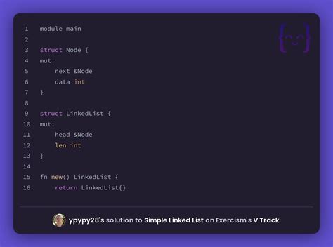 Ypypy28s Solution For Simple Linked List In V On Exercism