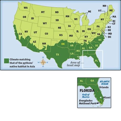 Map Of Burmese Pythons In Florida New Jersey Map