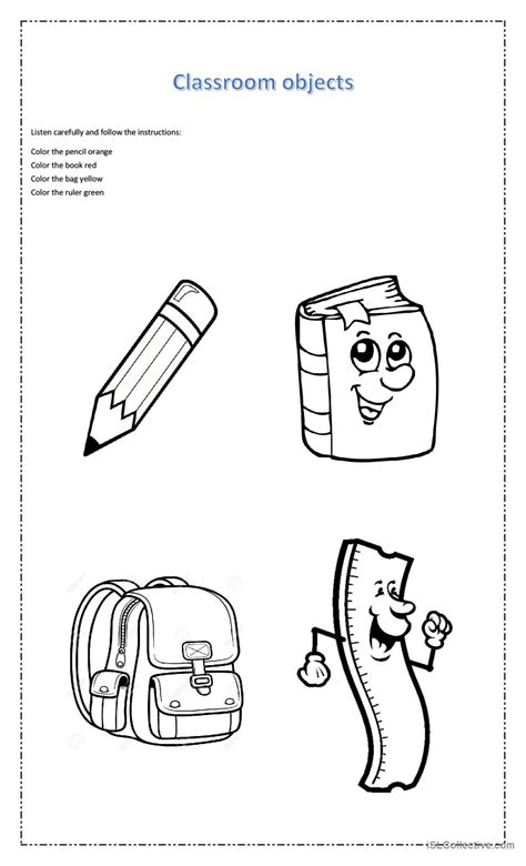Classroom Objects English Esl Worksheets Pdf And Doc