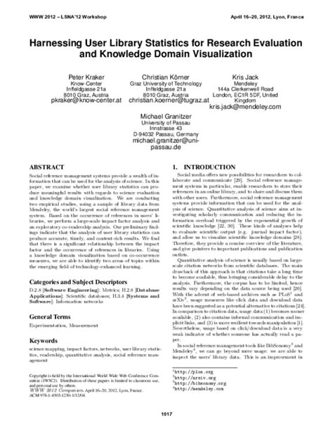 Pdf Harnessing User Library Statistics For Research Evaluation And