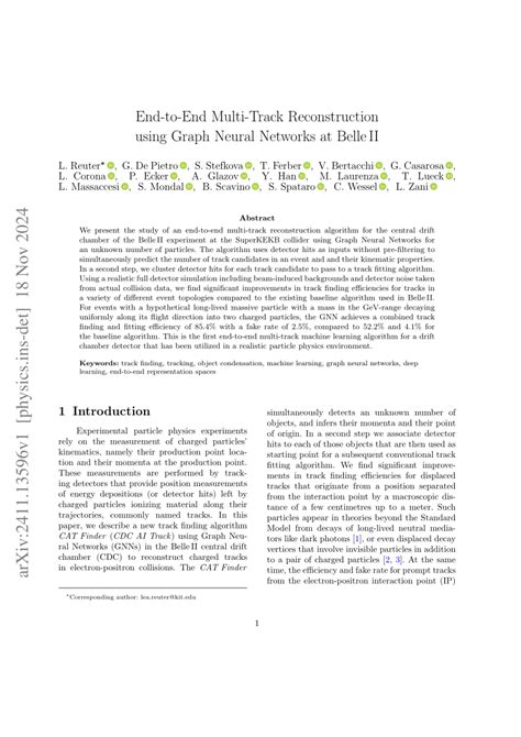 Pdf End To End Multi Track Reconstruction Using Graph Neural Networks At Belle Ii