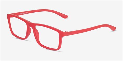 Team Rectangle Matte Red Full Rim Eyeglasses Eyebuydirect Canada
