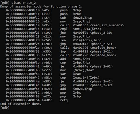 Solved Gdb Disas Phase Dump Of Assembler Code For Chegg