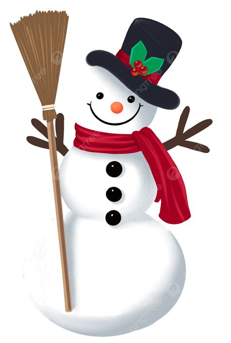 겨울 눈사람 겨울 눈사람 빗자루 Png 일러스트 및 Psd 이미지 무료 다운로드 Pngtree