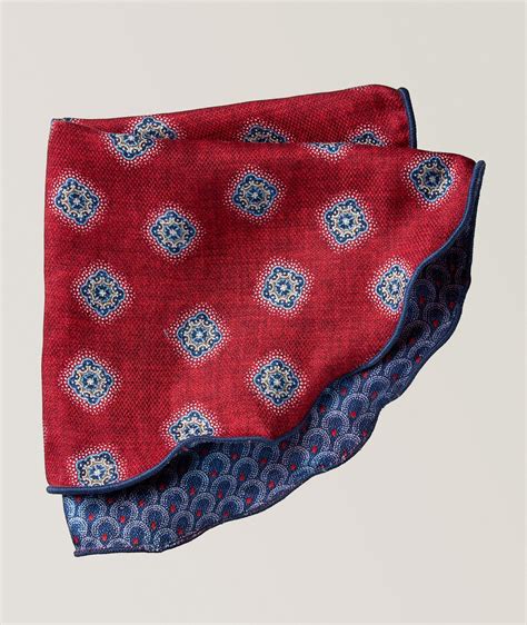 Edward Armah Reversible Foulard Feather Silk Pocket Circle Ties