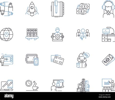 Corporation Workflow Outline Icons Collection Corporate Workflow
