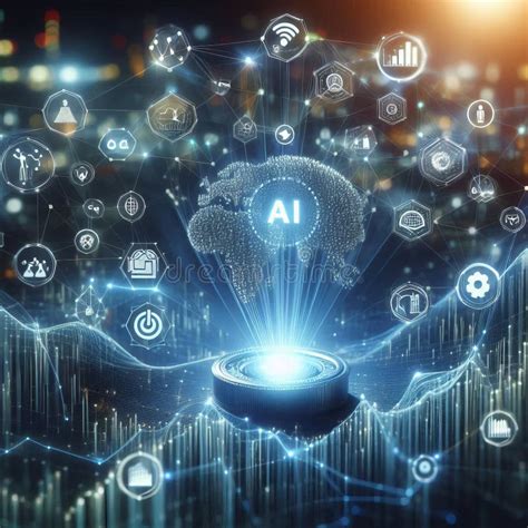 Ai Driven Predictive Analytics Data Points Connected To Predicti Stock Illustration