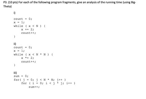 Solved P3 10 Pts For Each Of The Following Program