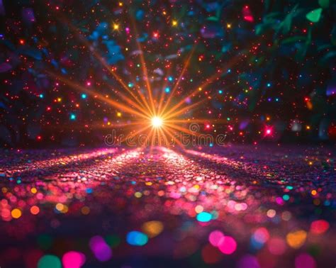 An Explosion Of Colorful Light Rays Emanating From A Central Source