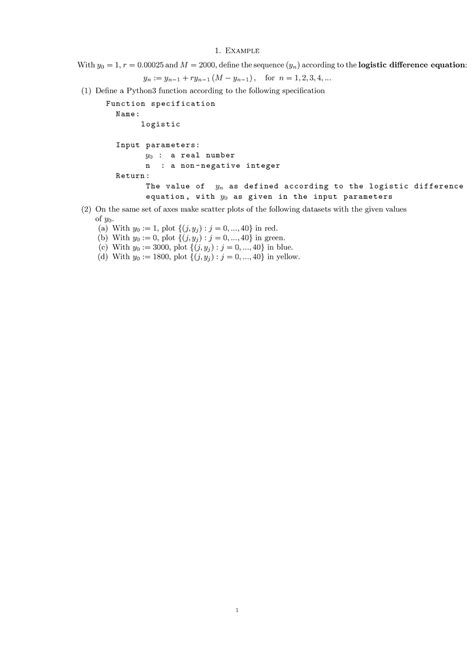 Logistic Difference Equation Example With Y 0 1 R 0 And M 2000 Define The Sequence Yn