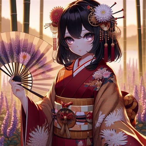 Anime Girl Classic Japanese Patterns Fanart