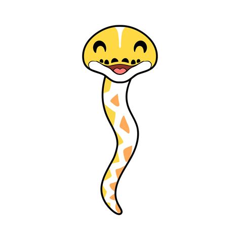 Cute Amelanistic Reticulated Python Cartoon 23587899 Vector Art At Vecteezy