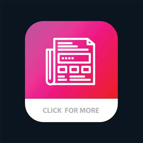 Newspaper Ad Paper Headline Mobile App Button Android And Ios Line Version 13329131 Vector Art