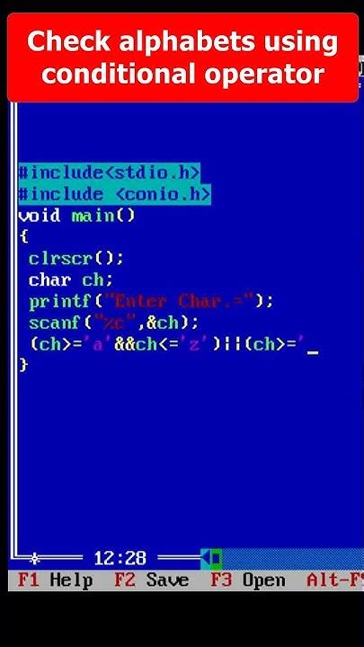Use Conditional Operator Check Whether A Character Is Alphabet Or Not 🔥