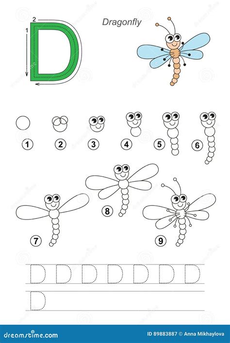 Drawing Tutorial Game For Letter D Cartoon Vector CartoonDealer