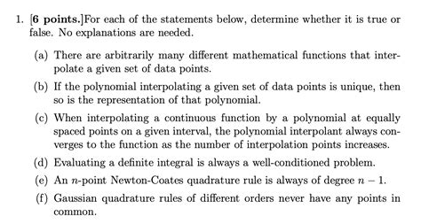 solved 1 [6 points ]for each of the statements below
