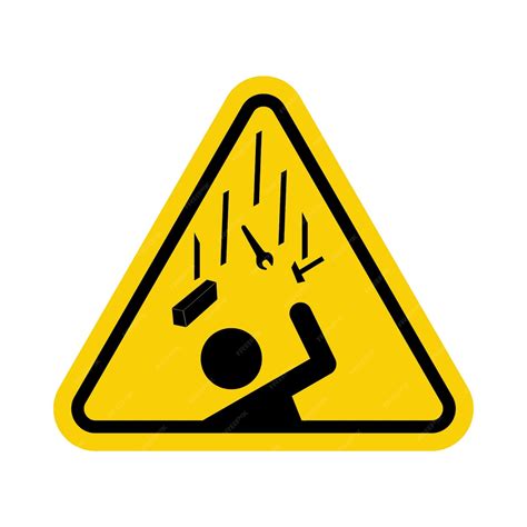 Premium Vector Falling Objects Danger Sign Falling Objects Warning Sign Caution Falling Tools