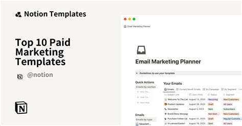 Top 10 Paid Marketing Templates Notion Template Marketplace