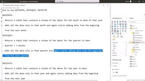 How To Use Datesmtd Datesqtd Datesytd Functions In Power Bi Dax Part 18 Youtube