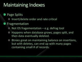 Dev Sql Indexing Strategies PPTX Databases Computer Software And Applications