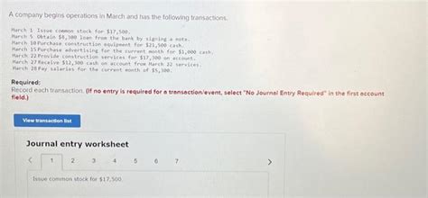 Solved A Company Begins Operations In March And Has The