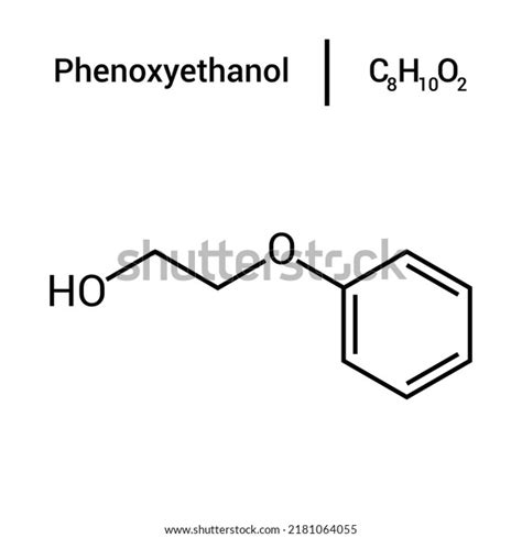 Estructura Química Del Fenoxietanol C8h10o2 Vector De Stock Libre De Regalías 2181064055