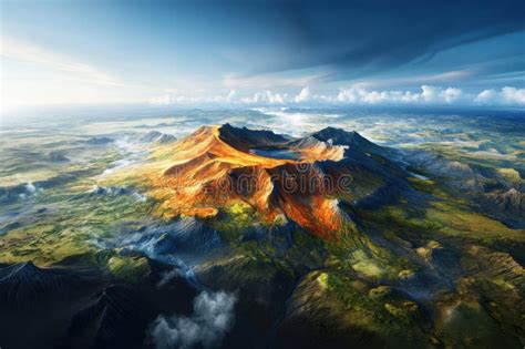 Tectonic Movements Rendered In Detailed Cgi Landscape Stock