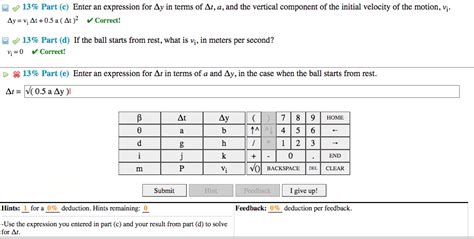 Solved 13 Part C Enter An Expression For Ay In Terms Of