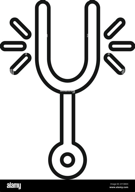 Minimalist Vector Illustration Of A Tuning Fork Vibrating Perfect For Representing Sound And