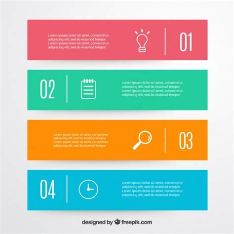 미니멀리스트 스타일의 장식용 인포 그래픽 배너 무료 벡터