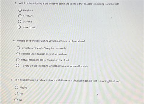 Solved Which Of The Following Is The Windows Command Line Chegg