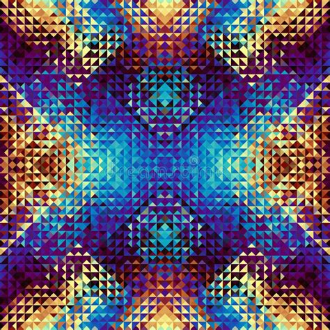 Geometric Seamless Pattern Of A Triangles In Low Poly Style Stock
