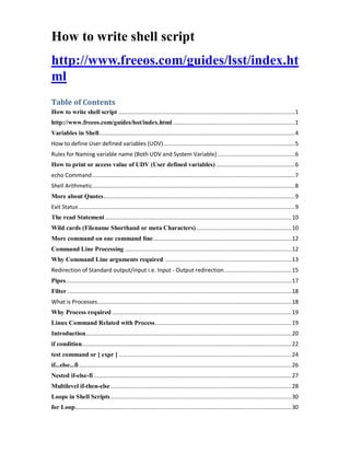Linux Shell Scripting Tutorial PDF