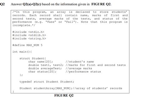 Q2 Answer Q2a Q2c Based On The Information Given