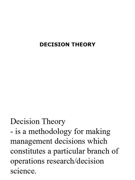 Chapter 4 Decision Theory Pdf Decision Theory Mathematical And