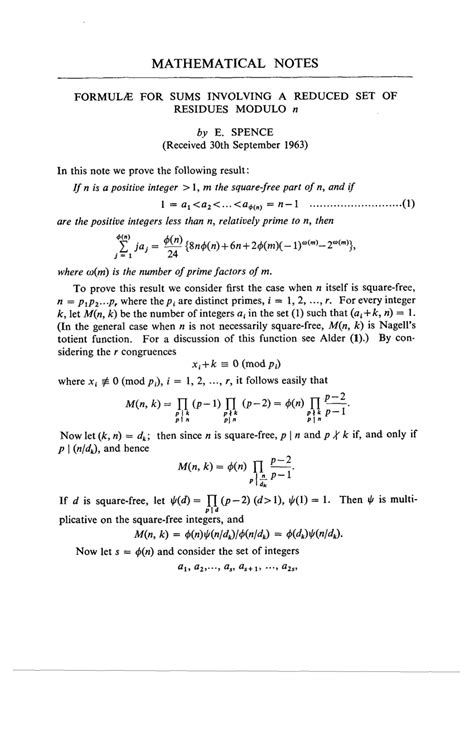 PDF Formulæ for Sums Involving a Reduced Set of Residues Modulo n