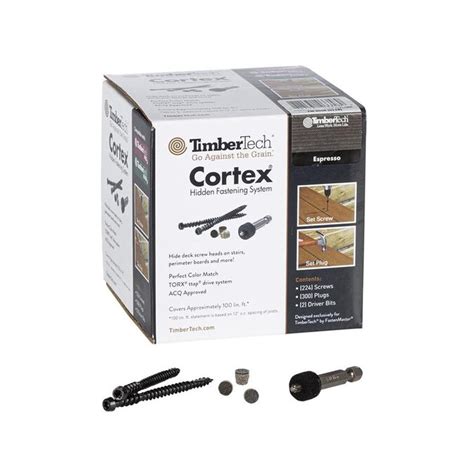 Timbertech Cortex 100 Lin Ft Coverage Espresso Self Drilling Concealed Screw Hidden Fasteners