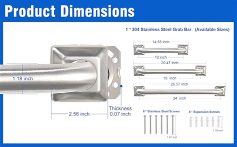 Bathroom Grab Bars Stainless Steel Handrail Ada Compliant
