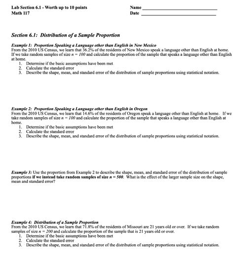 Lab Section 61 Worth Up To 10 Points Math 117 Name