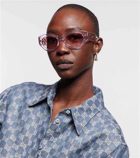 Interlocking G Round Sunglasses In Pink Gucci Mytheresa