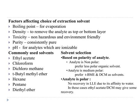 Bioanalytical Extraction Methods And Validation Parameters Pptx