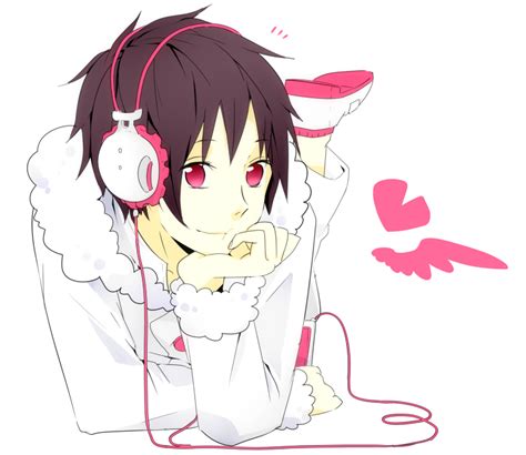 Safebooru 1boy Black Hair Chin Rest Durarara Headphones Jacket Male