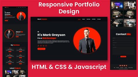 Create A Complete Responsive Personal Portfolio Website With Html And Css And Javascript Youtube