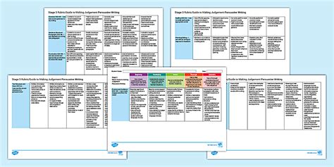 Nsw Stage 3 Persuasive Writing Rubric Teacher Made