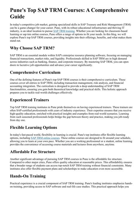 Ppt Punes Top Sap Trm Courses A Comprehensive Guide Powerpoint Presentation Id 13303709