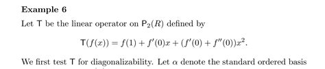 Solved Example Let T Be The Linear Operator On P R Chegg