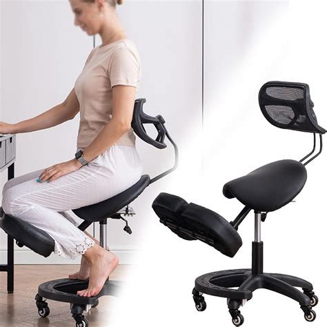 Saddle Chair Saddle Seat Kneeling Chair With Backrest 360 Degrees