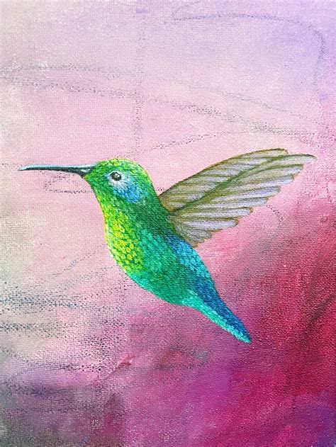 Abstract Painting Hummingbird Acrylic Art Wall Decor Hobbies And Toys